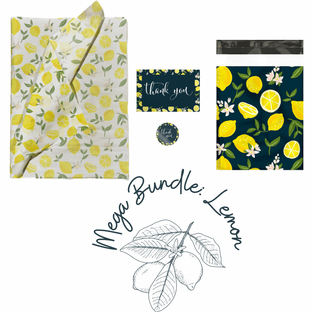 Buy Lemon Mega Poly Mailer Bag, Tissue Paper & Insert Cards