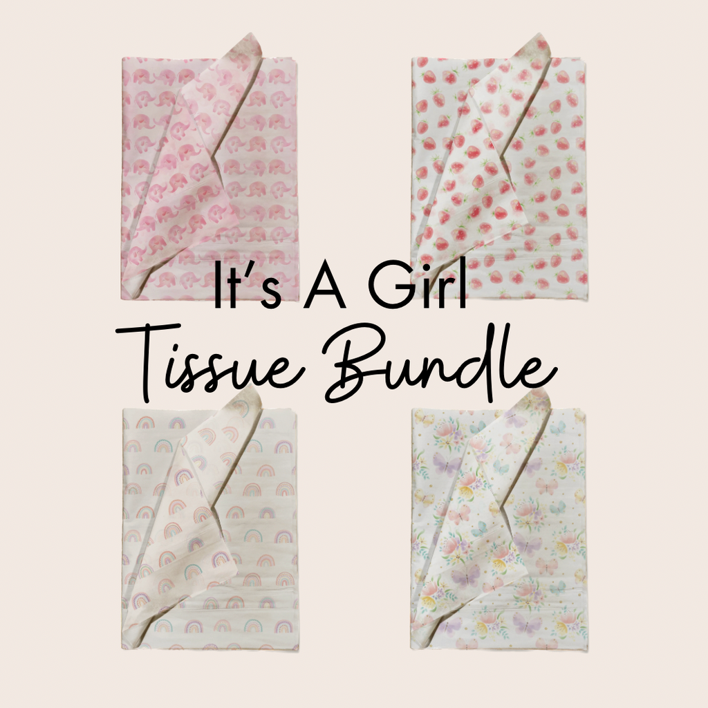 Girl Baby Shower Tissue Paper Variety Pack for Gift Bags