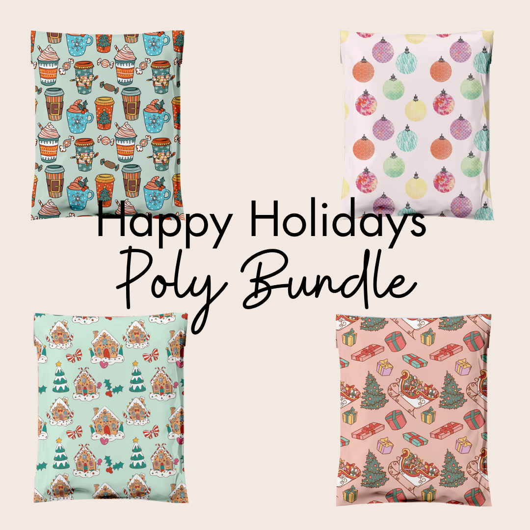10x13 Happy Holidays Sample Pack Premium Poly Mailers | Buy Now